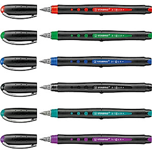 Stabilo Bionic Black Pointball Pen Fine Wallet , Set of 6 , Multicolored