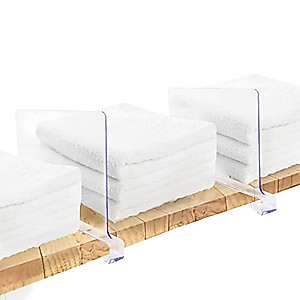 Shelf Dividers for Closet Organization – Premium Closet Shelf Dividers for Closet, Kitchen, Bedroom, Bathroom – Universal Closet Shelf Organizer for 0.4-0.95-inch Shelves – Practical Plastic Organizer