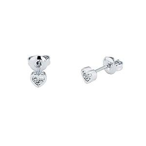 Ted Baker Neena Nano Heart Stud Earrings - Silver or Rose Gold Tone Options