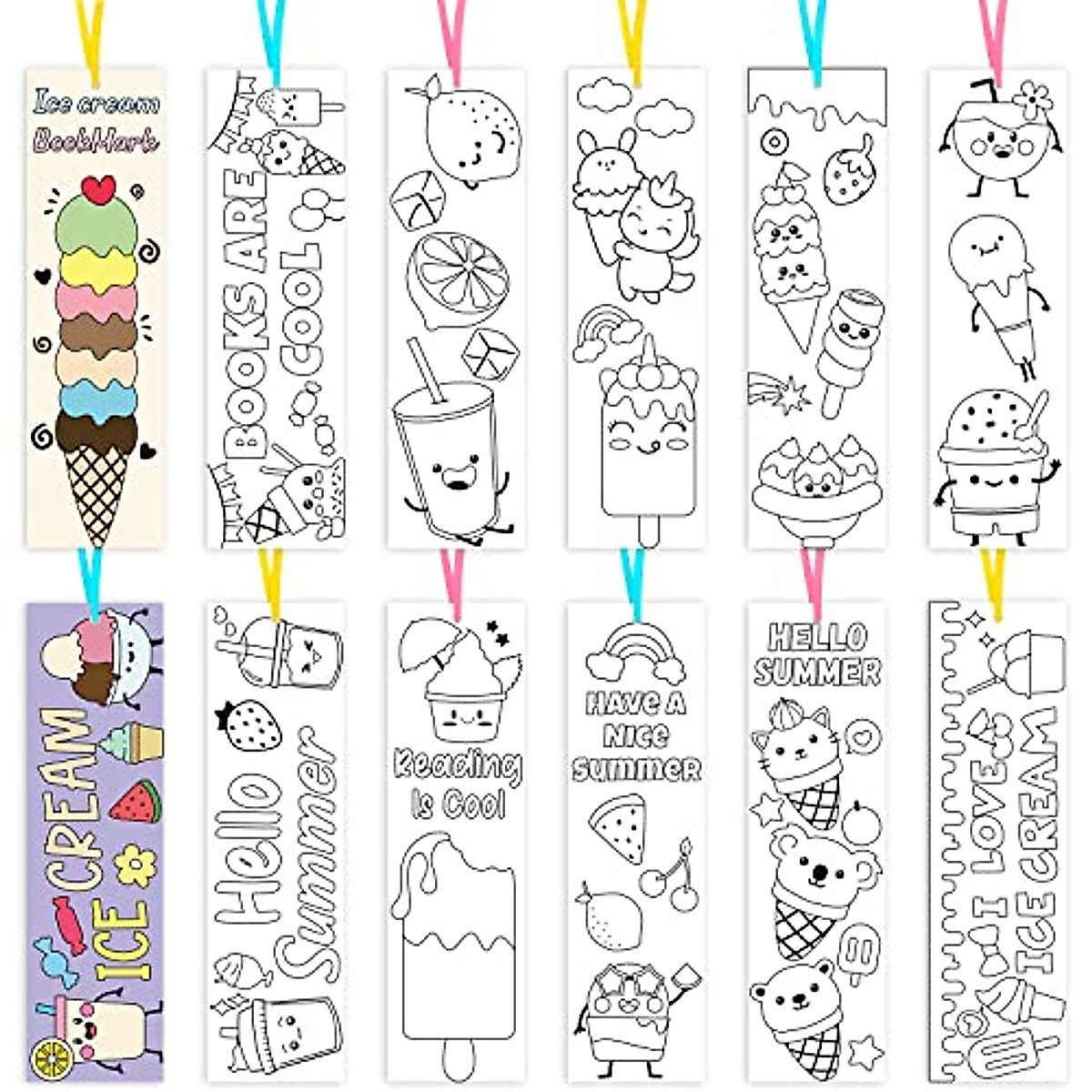 DIY Ice Cream Bookmarks for Kids - Creative Coloring Fun