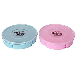 Kichvoe Nut Tray 2pcs Candy and Nut Serving Container 6 Compartment Serving Trays Snack Plate Appetizer Tray Veggie Fruit Platters with Lid for Home Party Random Color Decorative Tray