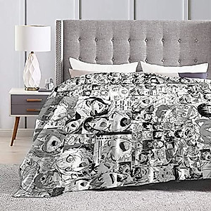 Anime Sexy Waifu Hentai Ahegao Face All Season Fleece Blanket Throw Ultra Soft Flannel Blanket Digital Printed Premium Fluffy Microfiber Fleece