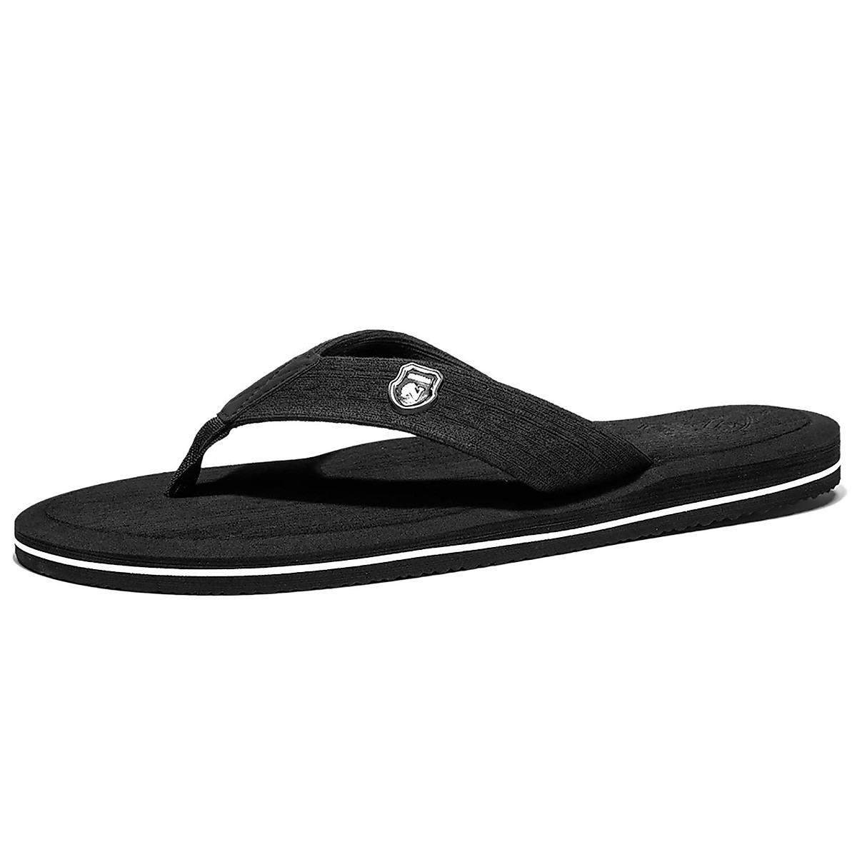 NeedBo Women's Flip Flops Thong Sandals Comfortable Lightweight Beach Sandal (8 M US, Black/Black)