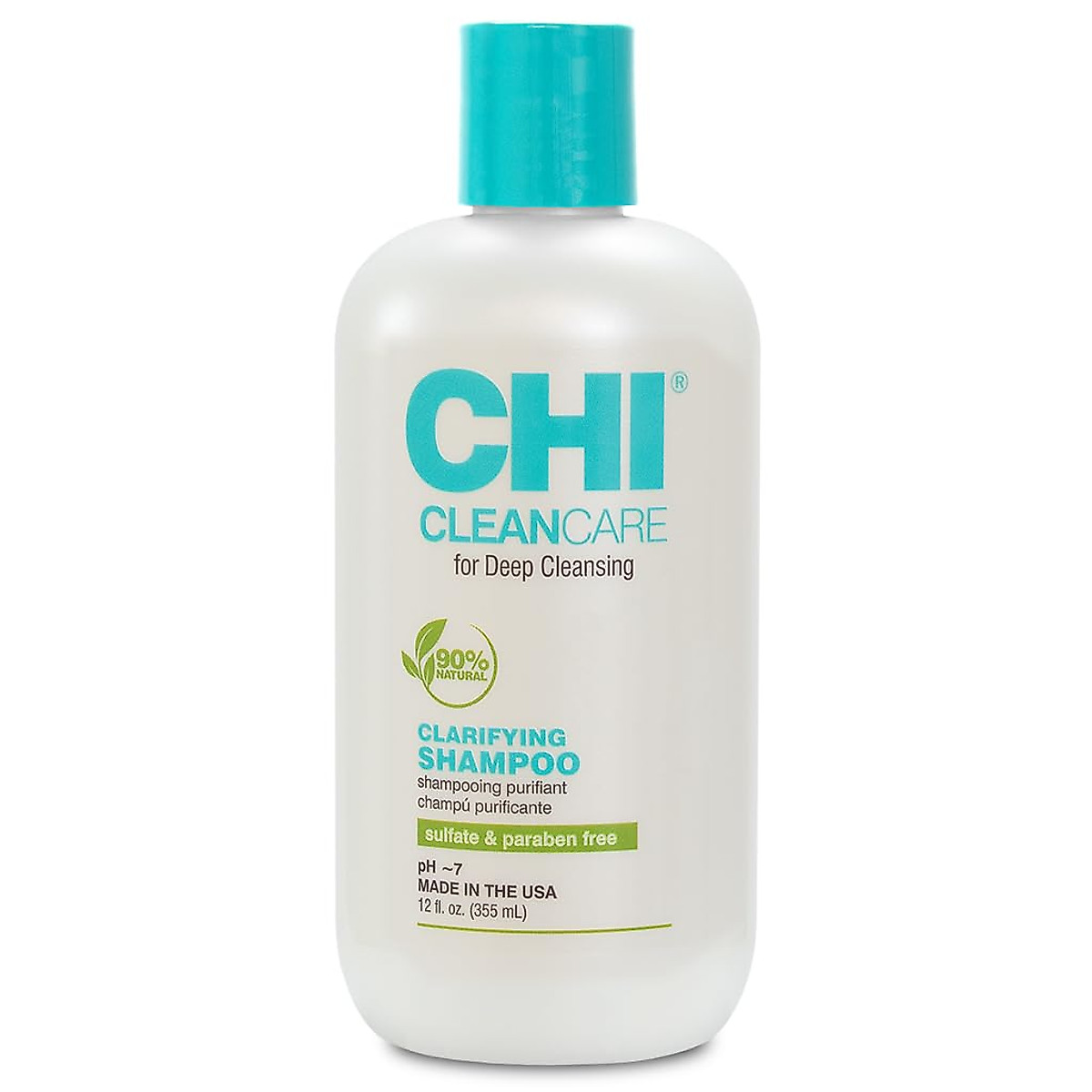 CHI CleanCare Clarifying Shampoo, Deeply Cleanses Hair & Scalp, Removes Build Up & Restores Moisture To Hair, Sulfate, Paraben, & Cruelty-Free, 12 Oz