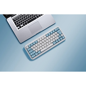 KOLMAX 60% Wireless Gaming Keyboard,Ultra-Compact 2.4G Rechargeable RGB Gaming Keyboard,with Detachable Wrist Rest Backlit Ergonomic 63 Keys Keyboard for Windows Mac PC Xbox PS4 Gamers(Whiteblue)…