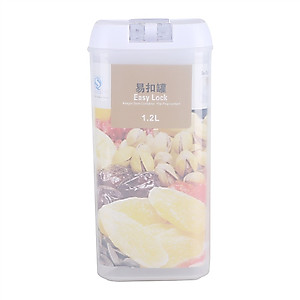 ZPSHYD Plastic Food Storage Containers, 3 Models Sealed Food Storage Box Cereal Nuts Cereal Transparent Container Kitchen Accessories(big1.2L)