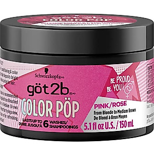 Got2b Color Pop Semi-Permanent Hair Color Mask, Pink, 5.1 oz