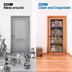 CHOBUYODIS Organizers and Storage for Stuffed Animals,Over Door Net Hammock,Durable Hanging Baby Organizer,Plush Toy Net,Kids Toy and Diaper Organization, with 4 Large Breathable Dense Mesh Pockets