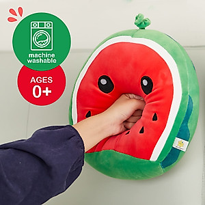 BSTAOFY Cute Watermelon Fruit Soft Plush Pillow Ultrasoft Squishy Animal Cushion Body Pillow Birthday Valentines Weekend Gifts for Toddler Kids Boys Girls, 12’’