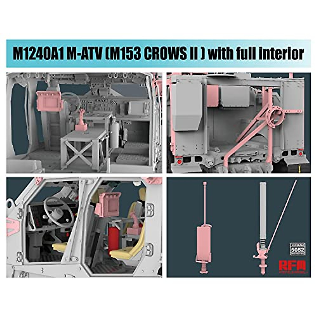 RFMRM5052 1:35 Rye Field Model M1240A1 M-ATV M153 Crows II with Full Interior [Model Building KIT]