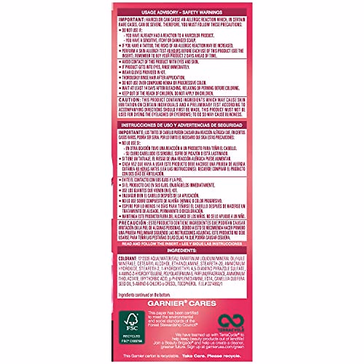 Garnier Hair Color Sensation Rich LongLasting Color Cream, 4.26 Intense Burgundy, 1 Count