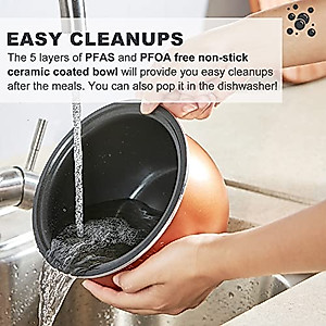 Tenavo Small Rice Cooker 3 Cups Uncooked,1.6L Rice Cooker Small, Portable Rice Cooker Small for 2-4 People, Mini Rice Cooker, Multi-cooker for Brown Rice, White Rice, Quinoa, Steel Cut Oats, and Grains, Touch Control, 400W, White