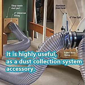 Hqsgdmn 2-1/2 Inch Dust Control Flex Cuff 70148 Hose Connector Ports with 2 Clamps, Fits for 2-1/2 Inch Dust Collection Hose, Black