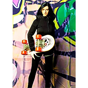 HiPlay 1/6 Scale Figure Doll Clothes, Bra+Short+T Shirt+Pants+Coat Suit, Outfit Costume for 12 inch Female Action Figure Phicen/TBLeague CM068（D）