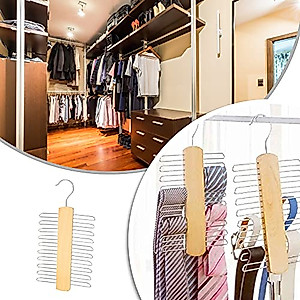 Tie Hanger Wooden Tie Rack Rotable Tie Holder for Home Office Dormitory Hotel Clothing Store