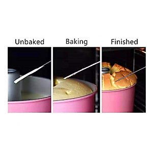 Aoshang 3Pcs Stainless Steel Cake Tester Reusable Metal Cake Probe Cake Testing Needle Home Bakery Muffin Bread Cake Tester Probe Skewer Pin Needle Kitchen Baking Assistant Tool,7.5 Inches