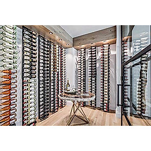 VintageView W Series One-Sided Floating Wine Rack Kit (42 Bottles, Satin Black) Stylish Modern Wine Storage with Label Forward Design