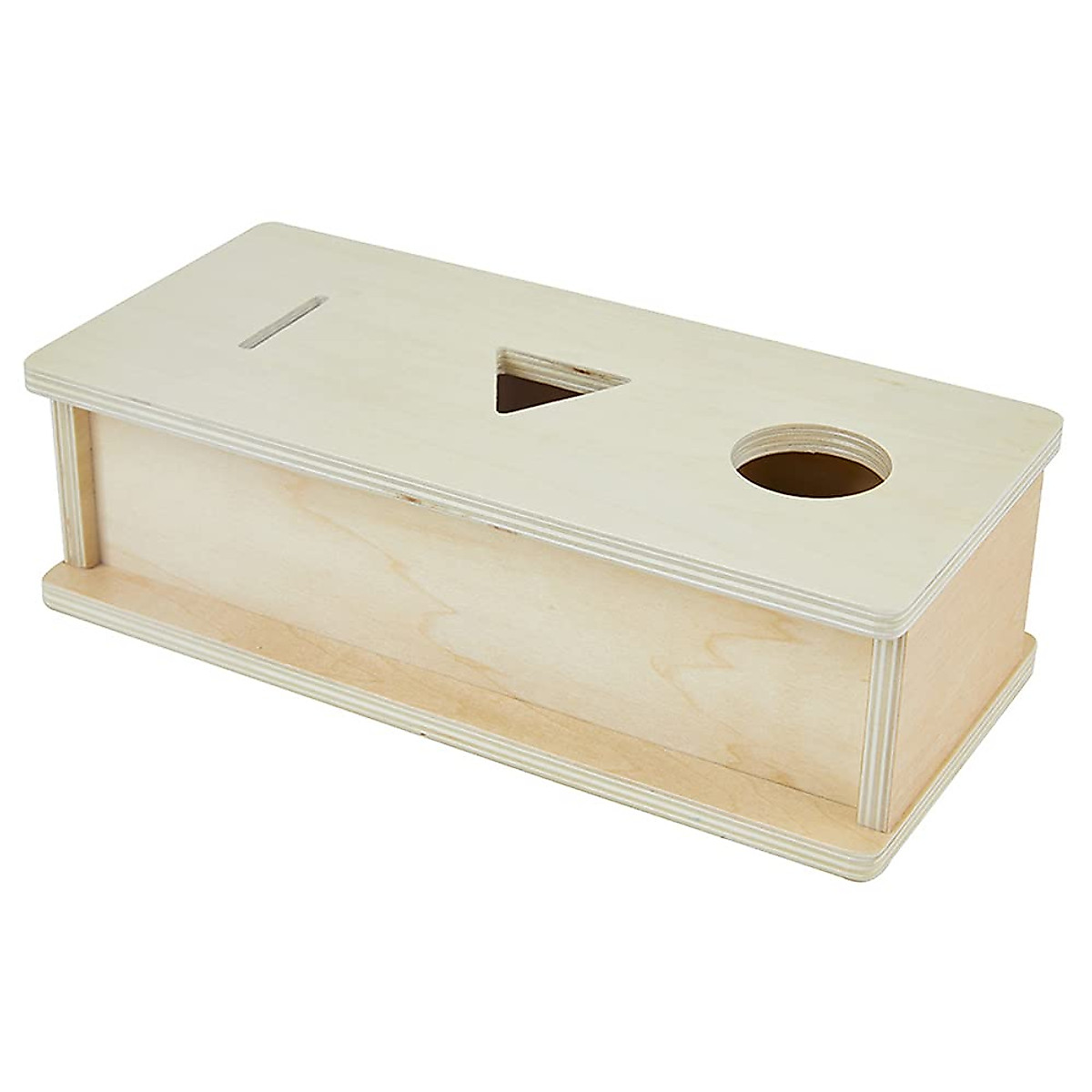 Kghios Montessori Box w/Bins Coin Box Object Permanence Box with Drawer Imbucare Box w/Ball 4 in 1 Montessori Infant Toys for Toddlers Materials for 6-12 Month Babies Infant 1-2 Year Toddlers Toys