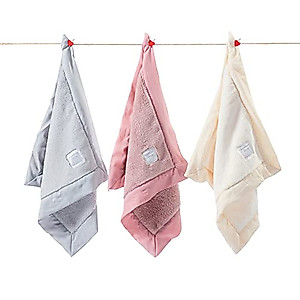 Plush Baby Security Blanket Lovey, Gray, 16"x16", Mini Baby, Blanky 68% viscose from bamboo, 27% organic cotton, 5% Spandex fleece