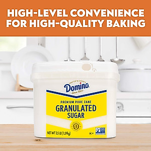 Domino Premium Pure Cane Granulated Sugar, 3.5 LB Easy Baking Tub (Pack of 2)