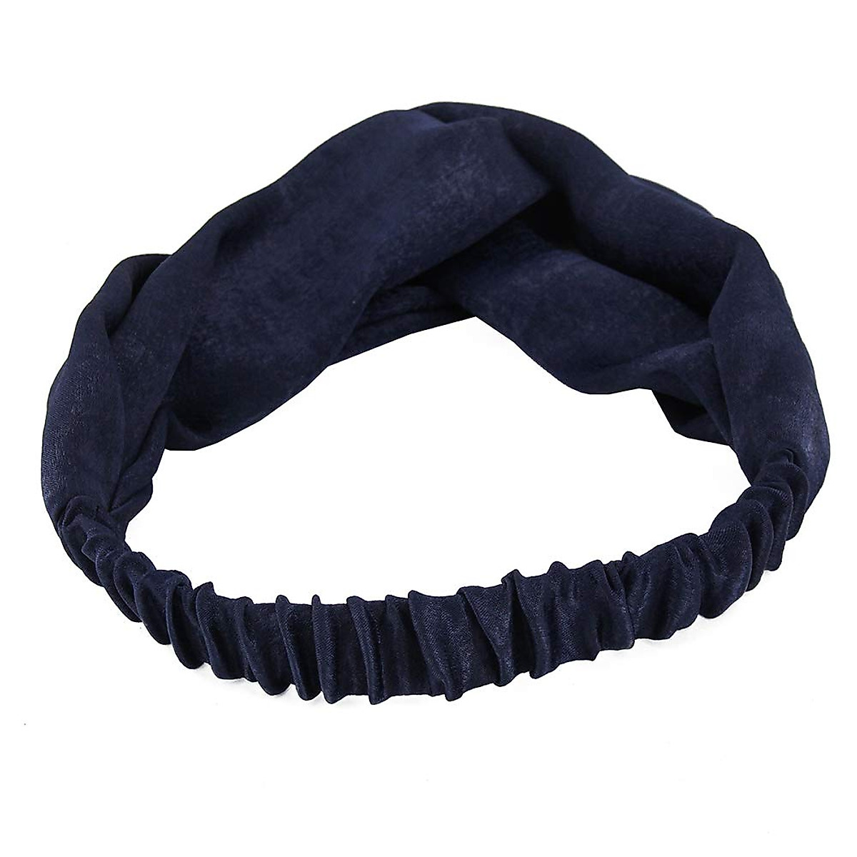 Yeshan Women's Criss cross Silk Satin Headbands Elastic Twisted Head Wrap Knotted Hair Band,pack of 8