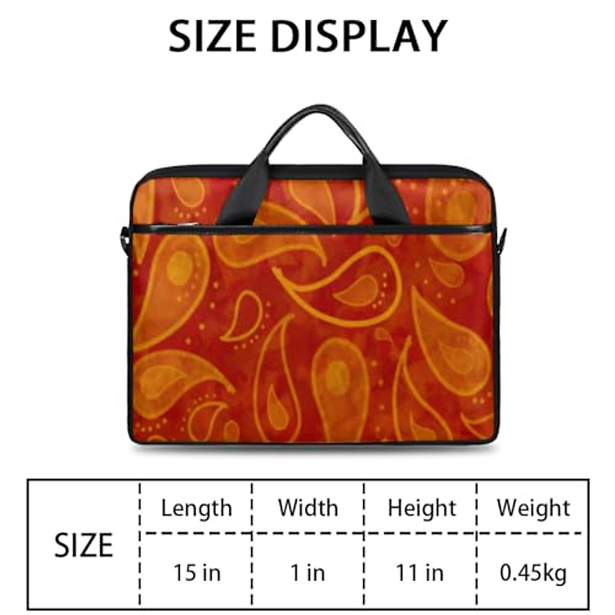 Fall Paisley Laptop Computer Bag Waterproof Shoulder Messenger Bag 13-15 inch Durable Laptop Tote Bag with Shoulder Strap Handle Lightweight Crossbody Briefcase