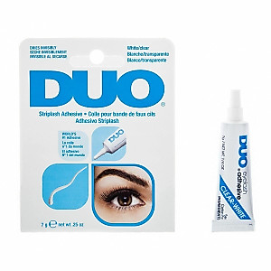 DUO Strip Lash Adhesive, Clear/White - Strong Hold, Waterproof Lash Glue for False Lashes and Lash Clusters, Long-Lasting, Quick-Drying, Invisible Finish, 0.25 oz