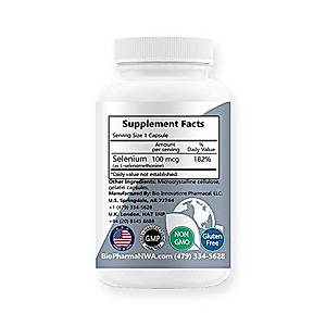 Bio-Innovations Pharmacal SE-100 100 mcg (100 Count) - Pure Selenium Yeast-Free Supports Immune, Cardiovascular, and Thyroid Health