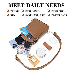 INICAT RFID Blocking Sling Bag Leather Crossbody Bags for Women Fanny Pack Cross Body for Woman Chest Bag for Travel 1.9L(Brown)