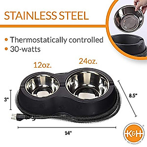 K&H Pet Products Thermo-Kitty Café Outdoor Heated Cat Bowl - No More Frozen Food or Water