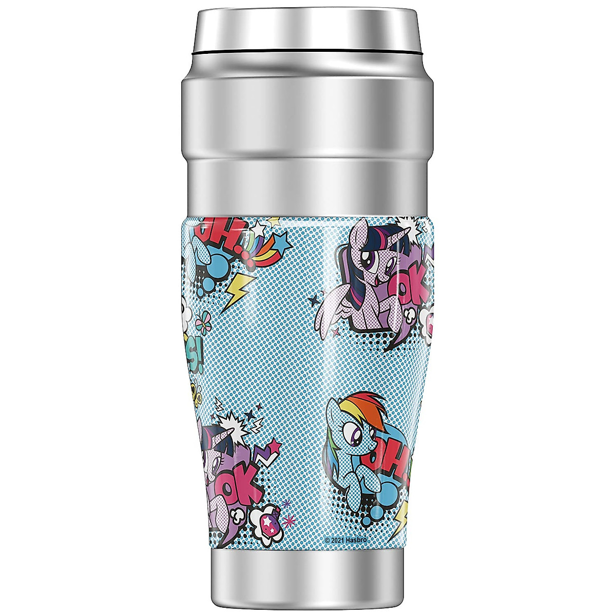 THERMOS My Little Pony Tv Pony Comic STAINLESS KING Stainless Steel Travel Tumbler, Vacuum insulated & Double Wall, 16oz