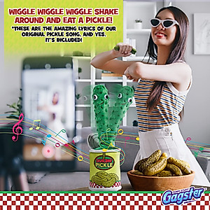 Gagster Dancing Pickle - Sings, Repeats What You Say & Tells Jokes, Singing & Talking PickleToy, Electronic Yodeling Pickle for Anyone Who Loves Pickles and Funny Gag Gifts