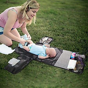 Portable Diaper Changing Pad, TOPGOOSE Large Capacity Baby Diaper Changing Mat with Waterproof & Easily Cleanable Folding Travel Mat Station Diaper Bag, Newborns Essentials, Baby Shower Gifts