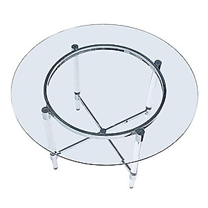 ACME Furniture Dining Table, Chrome and Clear Glass