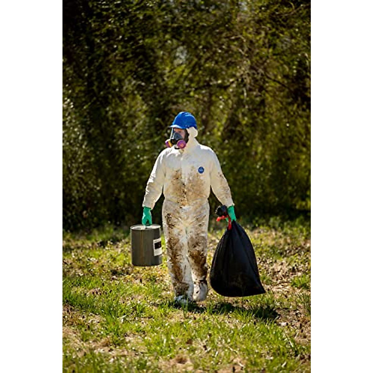 Dupont TY127S Tyvek Protective Coverall with Hood with Safety Instructions, Elastic Cuff, L, White (Retail Package of 1)