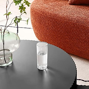 WILLIAMSPACE 35.43" Round Coffee Table, Matte Black Wooden Coffee Table for Living Room, Modern Luxury Side Tables Accent End Table for for Home Office, ø35.43 * 13.78H (Black-Round)