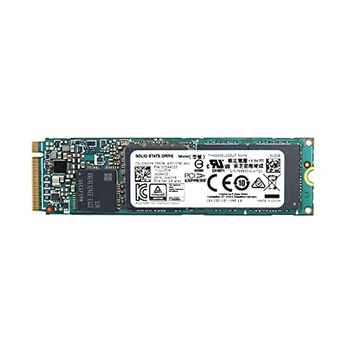 Solid State Drive JKCY9 0JKCY9 CN-0JKCY9 Compatible Replacement Spare Part for Dell Toshiba XG3 THNSN5512GPU7 512GB PCI Express 3.0 x4 MLC NVMe M.2 2280 Internal SSD