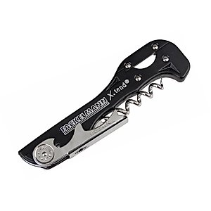 Fackelmann "X-Tend" 5" of ABS/stainless steel Waiter's Corkscrew, Black