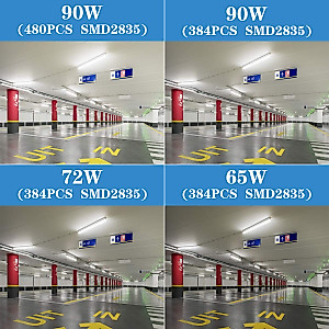 Singteam 10Pack 8Ft LED Shop Light Fixture, 90W Integrated LED Tube Light,10000LM, 6500K, Clear Cover,High Output,Double Row V Shape 270 Degree LED Lighting for Garage Warehouse Workshop Basement