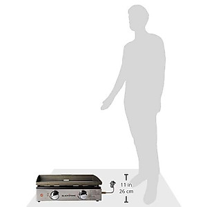 Blackstone Tabletop Griddle, 1666, Heavy Duty Flat Top Griddle Grill Station for Camping, Camp, Outdoor, Tailgating, Tabletop – Stainless Steel Griddle with Knobs & Ignition, Black, 22 inch