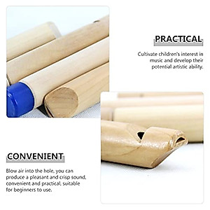 Zerodeko 3Pcs Wooden Whistle, Slide Whistle Toys for Kids Small Flute Music Instruments Sound Toys Early Educational Musical Toys Christmas Stocking Stuffers Gifts for Kids Children Toddler (Wood)