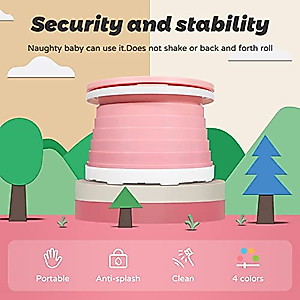 𝗧𝗿𝗮𝘃𝗲𝗹 𝗣𝗼𝘁𝘁𝘆 Portable Potty for Kids Toddlers Foldable Children's Portable Toilet Potty Chair Toddlers Training Toilet Seat Emergency Toilet for Car Camping Outdoor indoor (Pink)