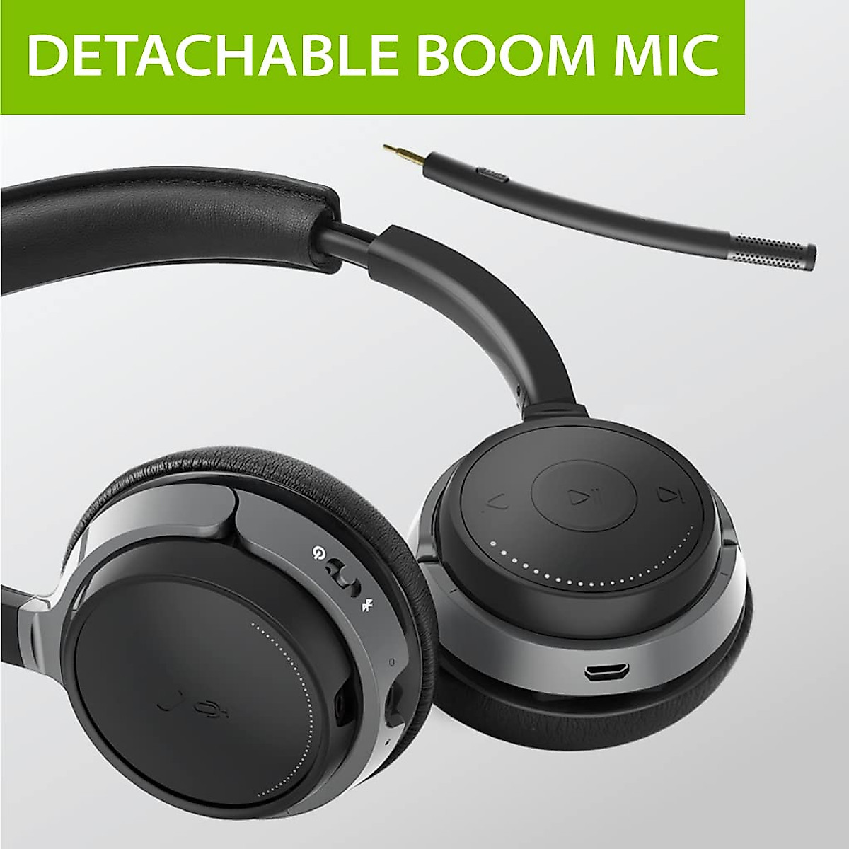 Avantree Alto Clair aptX HD Bluetooth 5.0 Headset with Microphone, Mute Function, Clear Talking, Hi-Fi Music, Low Latency, Wireless Headphones with Charging Base for Computer, PC, Laptop, Skype, TV