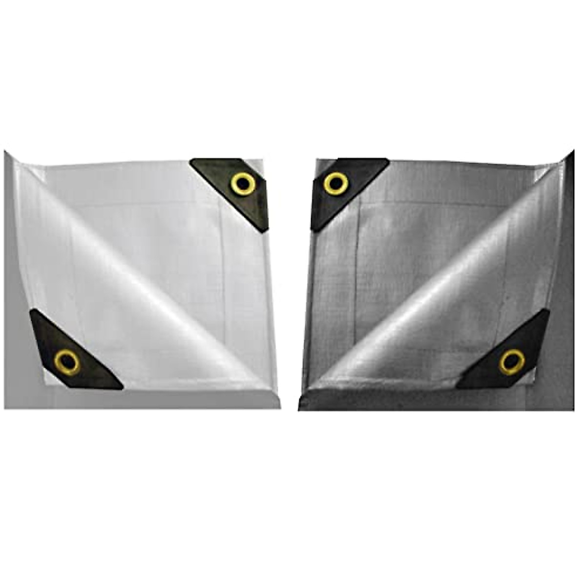 Carport Canopy Cover 12' x 20' Cut Size, 11'6" x 19'6" Finish Size Heavy Duty Tarp Tent Roof White and Silver, Only Cover (Silver 12x20)