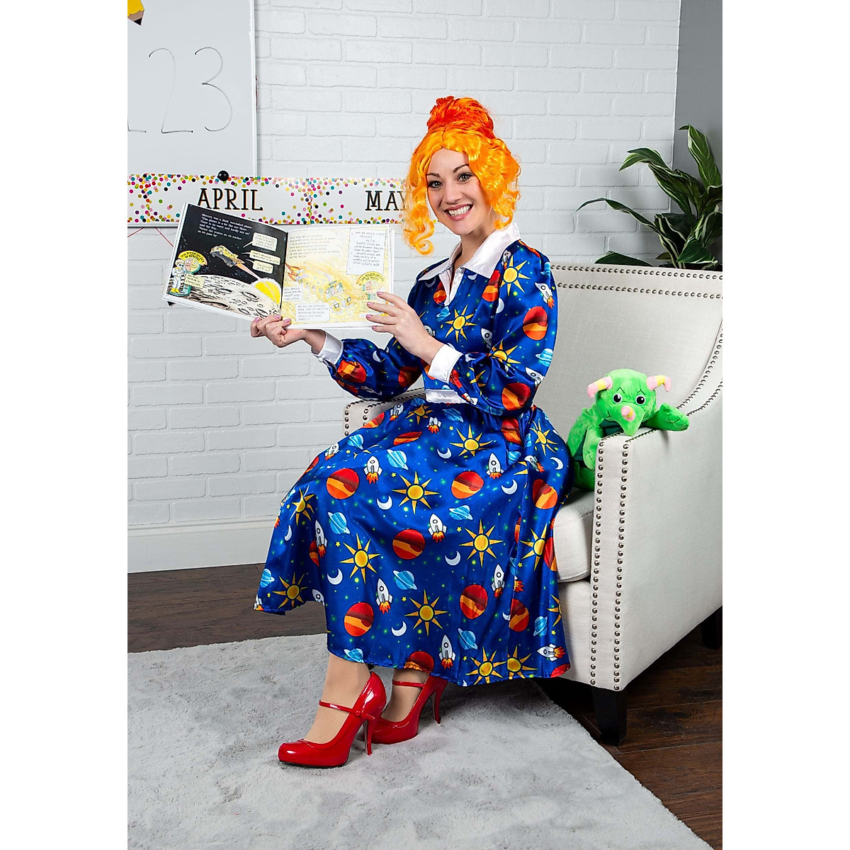 Fun Costumes Magic School Bus Liz Lizard Green Polyester Cartoon Purse