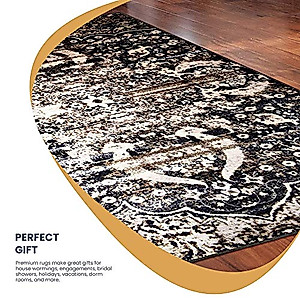 BNM Indoor Runner Rug, Modern Home Decor for Living Space, Kitchen/ Dining Room, Bedroom, Office Floor, Entryway, Non-Slip Machine Washable Rugs, Oswell Collection, 2' 7" x 8', Chocolate