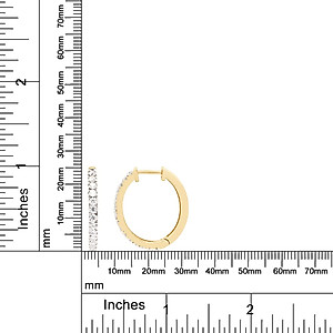SAVEARTH DIAMONDS 1 1/10 ct.t.w Round Cut Lab Created G-H Color Moissanite Diamond Hoop Earrings In 14K Yellow Gold Over Sterling Silver Jewelry For Women Engagement Wedding, (1.10 Cttw, VVS1 Clarity)