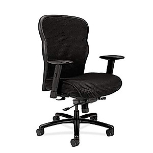 HON Wave Mesh Big and Tall Executive Chair | Knee-Tilt | Adjustable Arms | Black Fabric Seat | HVL705 Model