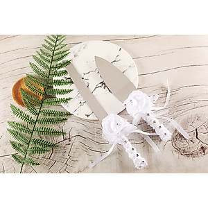 HE ANDI 2 Piece Vintage Style Wedding Cake, Birthday Cake, Divider Set. (White2)