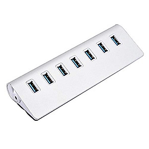 7-in-1 USB C Hub, USB 3.0 Splitter Aluminum Alloy Hub Docking Station Supports Hot Swapping and Low Power Consumption for Hard Disk USB Disk Card Reader Notebook Computer